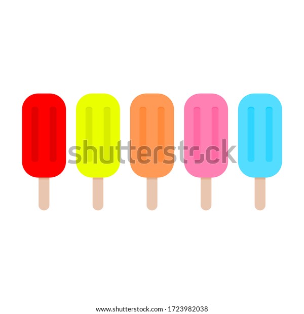 Various Color Ice Lolly Set Isolated Stock Vector (Royalty Free ...