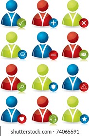 Various Colored People Icon Designs: เวกเตอร์สต็อก (ปลอดค่าลิขสิทธิ์ ...