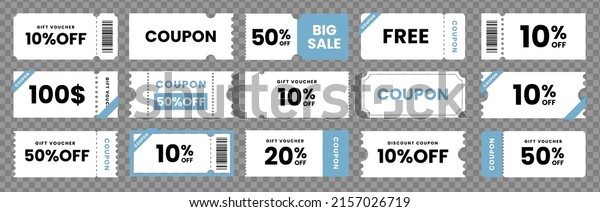 Various Coupon Promotion Illustration Set Coupon Stock Vector (Royalty ...