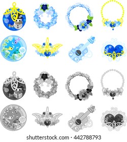 Various Cute Pretty Icons Stock Vector (Royalty Free) 442788793 ...