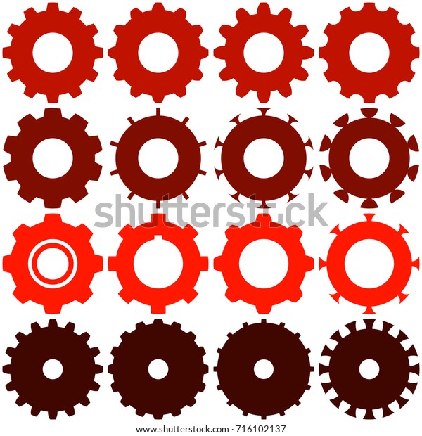 Various Designs 2d Gears Stock Vector (Royalty Free) 716102137 ...
