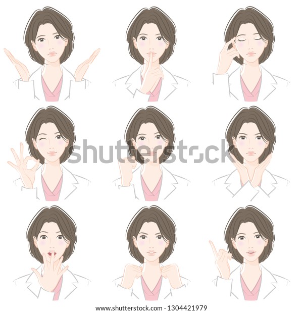 Various Expressions Doctor Stock Vector (Royalty Free) 1304421979 ...