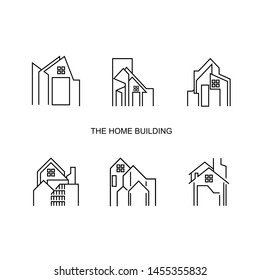 Various Forms House Logo Line Type Stock Vector (Royalty Free) 1455355832