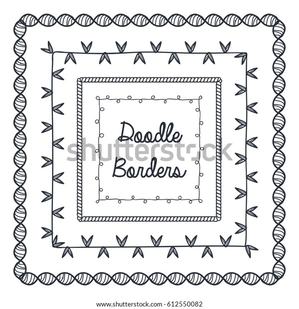 Various Hand Drawn Doodle Border Frames Stock Vector (Royalty Free ...
