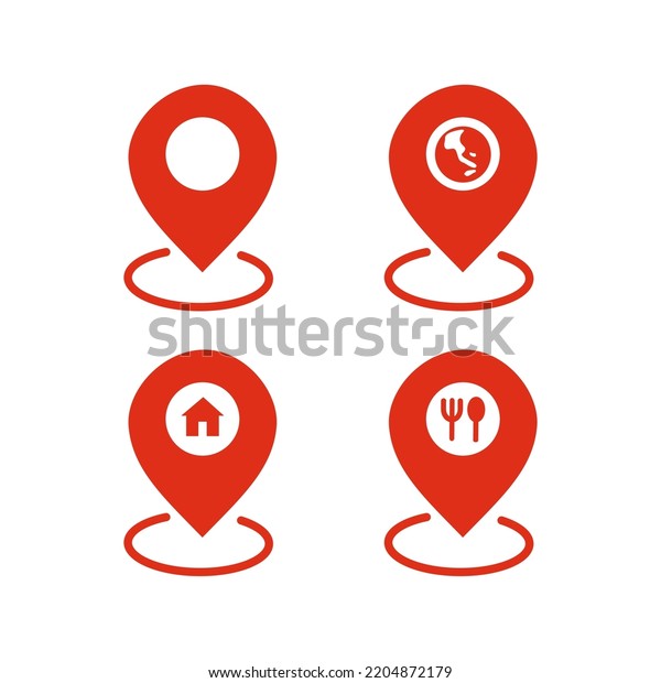 Various Kinds Location Icon Designs Vector Stock Vector (Royalty Free ...