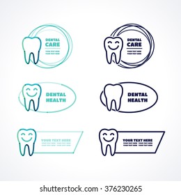 Various Labels Teeth Place Text Oval Stock Vector (Royalty Free ...