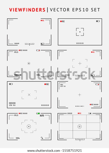 Various Layouts Camera Screens Displays Frames Stock Vector (Royalty ...