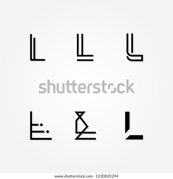 Various Letter L Big Logo Typo Stock Vector (Royalty Free) 1230820294 ...