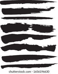 Various Line Shapes Drawn Brush Stock Vector (Royalty Free) 1656196630 ...