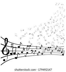 Vektor Stok Various Music Notes On Stave Vector (Tanpa Royalti ...