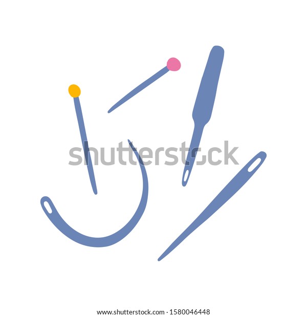 Various Needles Pins Sewing Machine Crafts Stock Vector (Royalty Free ...