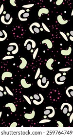 Various Oblong Circles Seamless Black Background Stock Vector (Royalty ...