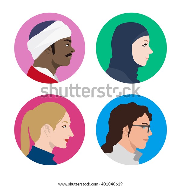 Various Races People Profile Icon Avatar Stock Vector (Royalty Free ...