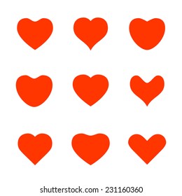 Various Red Heart Shape Icons Stock Vector (Royalty Free) 231160360 ...