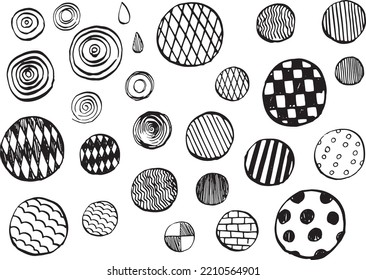 Various Round Illustrations Drawn By Pen Stock Vector (Royalty Free ...