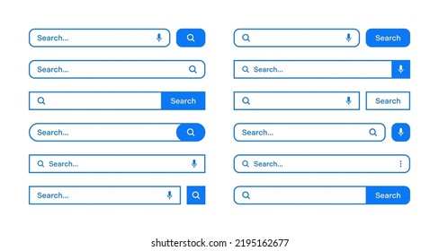 Various Search Bars Outline Border Internet Stock Vector (Royalty Free ...