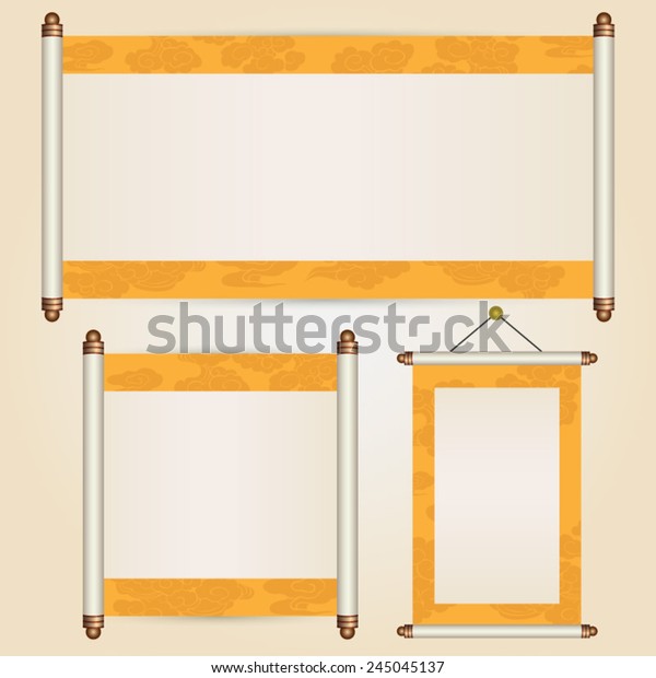 Various Size Traditional Chinese Scroll Stock Vector (Royalty Free ...