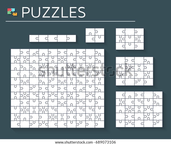Various Sizes Jigsaw Puzzle Templates Vector Stock Vector (Royalty Free ...