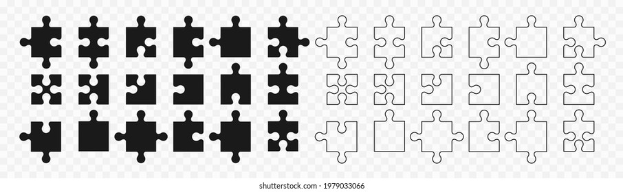 Various Sizes Puzzle Set Puzzle Pieces Stock Vector (Royalty Free ...