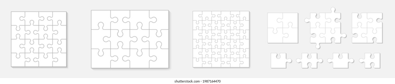 Various Sizes Puzzle Set Puzzle Pieces Stock Vector (Royalty Free ...