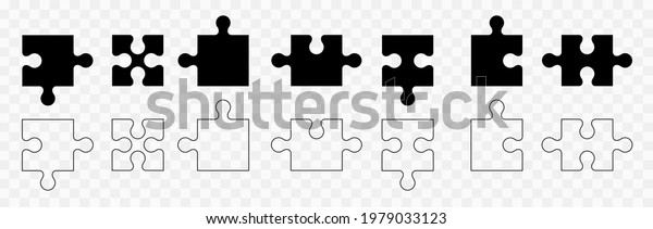 Various Sizes Puzzle Set Puzzle Pieces Stock Vector (Royalty Free ...
