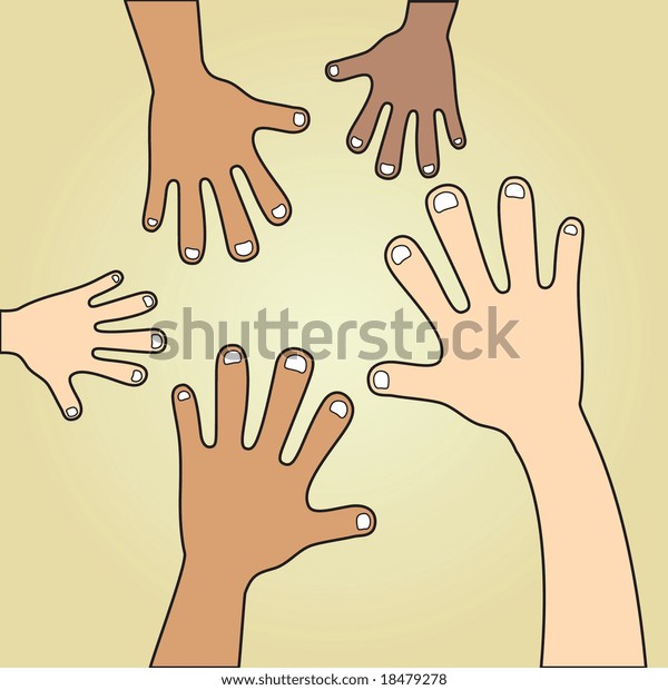 Various Skin Tones Hands Stock Vector (Royalty Free) 18479278 ...