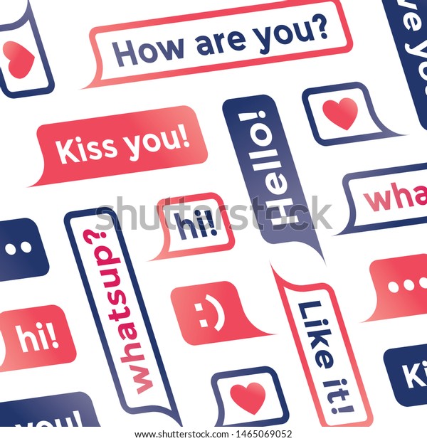 Various Social Networking Chat Messages Hello Stock Vector (Royalty ...