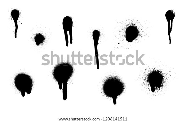 Various Spray Paint Graffiti Decorative Splatters Stock Vector (Royalty ...
