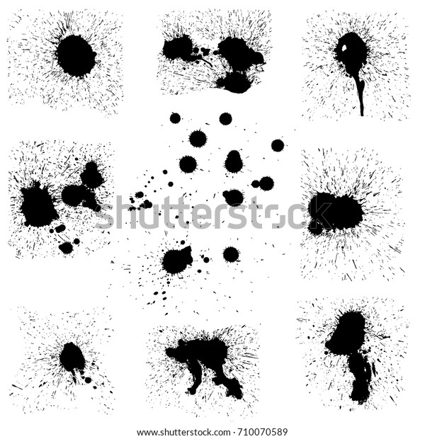 Various Spray Paint Graffiti Decorative Splatters Stock Vector (Royalty ...