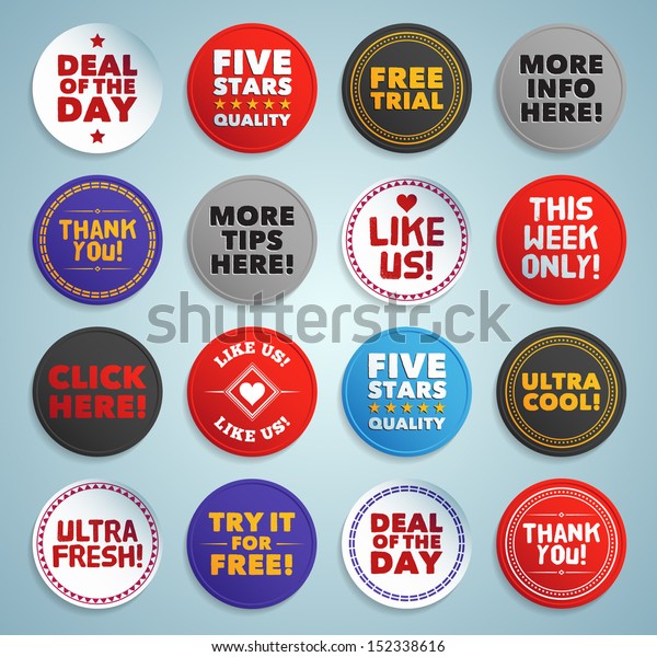 Various Stickers Labels Buttons Eps10 Stock Vector (Royalty Free ...