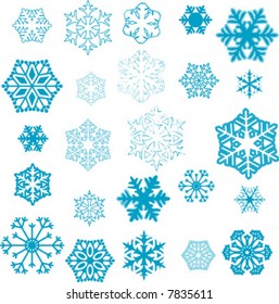 Various Stylized Designs Snowflakes Winter Illustration Stock Vector ...