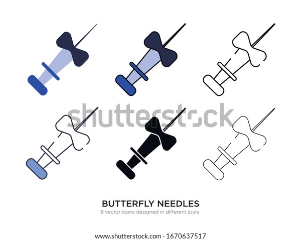 Various Type Butterfly Needles Set Same Stock Vector (Royalty Free ...