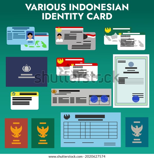 Various Type Indonesian Identity Card Document 库存矢量图（免版税）2020627574 ...