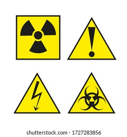 Various Types Hazard Signs On White Stock Vector (Royalty Free ...