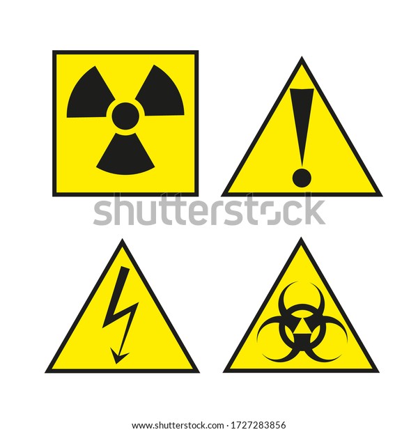 Various Types Hazard Signs On White Stock Vector (Royalty Free ...