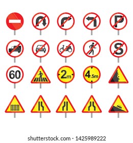 High Quality Standard Traffic Sign Collection Stock Vector (Royalty ...