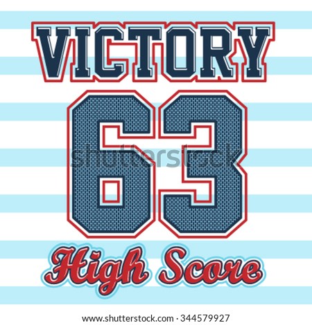 Varsity Graphic Design Numbers Slogans Vector Stock Vector (Royalty ...