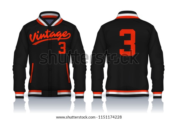 Varsity Jacket Designsportswear Track Front Back Stock Vector (Royalty ...