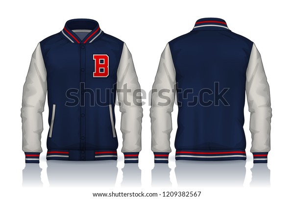 Varsity Jacket Design,Sportswear Track front and back view.
