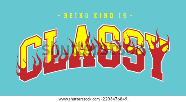 Varsity Look Slogan Print Design Flames Stock Vector (Royalty Free ...