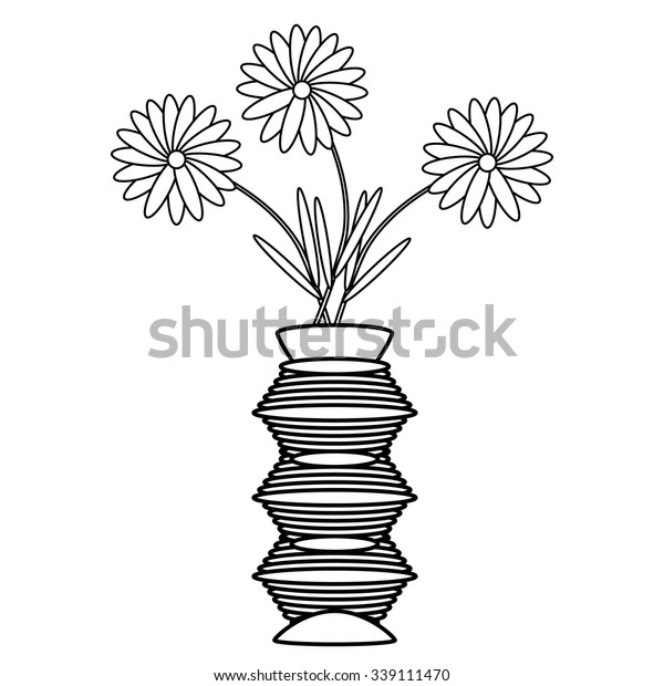Vase Flowers On White Background Vector Stock Vector (Royalty Free ...