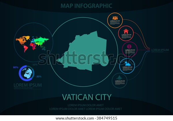 Vatican City Map Infographic Stock Vector (Royalty Free) 384749515 ...