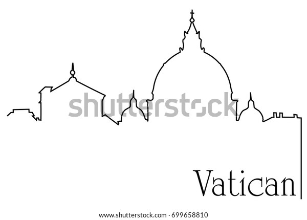 Vatican City One Line Drawing Background Stock Vector (Royalty Free ...