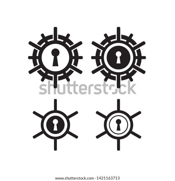 Vault Key Illustration Logo Set Stock Vector (Royalty Free) 1421163713