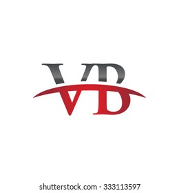 Vb Initial Company Red Swoosh Logo Stock Vector (Royalty Free ...