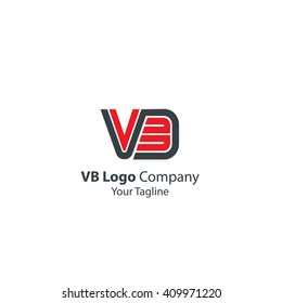 Vb Logo Black Red Stock Vector (Royalty Free) 409971220