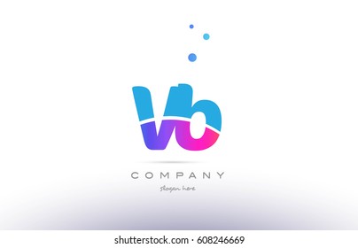 Vb V B Pink Purple Blue Stock Vector (Royalty Free) 608246669 ...