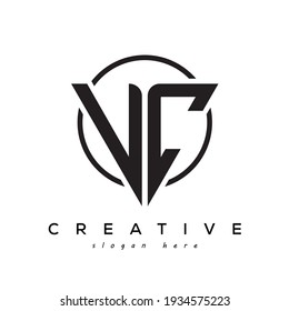Vc Creative Letter Logo Gamming Look Stock Vector (Royalty Free) 1934575223 | Shutterstock