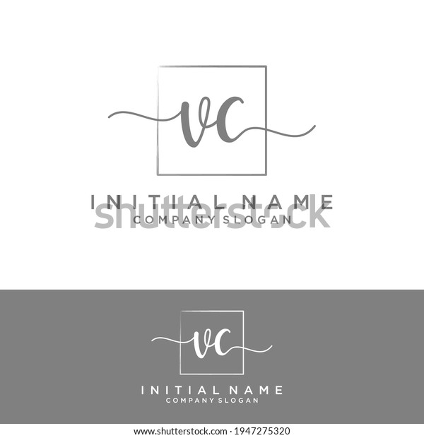 Vc Initial Letters Handwriting Signature Logo Stock Vector (Royalty ...