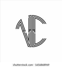 Vc Logo Monogram Triple Ribbon Style Stock Vector (Royalty Free ...